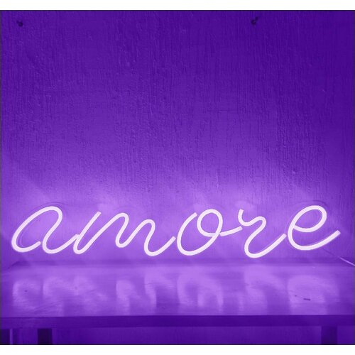 Табличка неоновая Amore 50x9 см