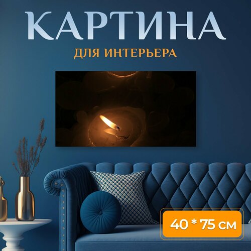 Картина на холсте "Свеча, при свечах, корея" на подрамнике 75х40 см. для интерьера