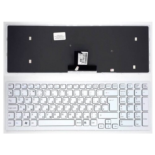 Клавиатура для ноутбука Sony Vaio VPCEB4S1E/WI белая с рамкой