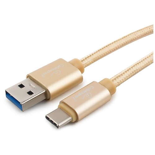 Кабель USB 3.0, AM/Type-C, серия Platinum, нейлоновая оплетка, длина 1,8 м, золотой, Cablexpert