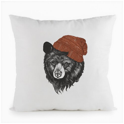 Подушка CoolPodarok Медведь в вязаной шапке