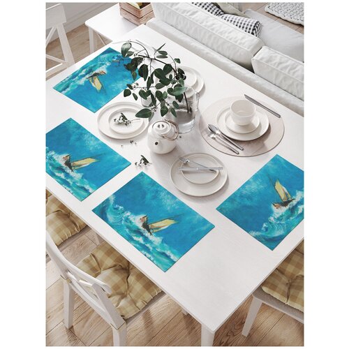 Комплект салфеток JoyArty "Морской пейзаж импрессионизм" для сервировки стола (32х46 см, 4 шт.)