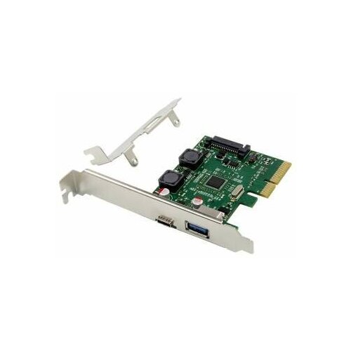 Контроллер PCIe x4 v3.0 (Asmedia ASM3142), + LP | USB 3.2 Gen2x1, Type-C + USB-A | ORIENT AM-U3142PE-AC