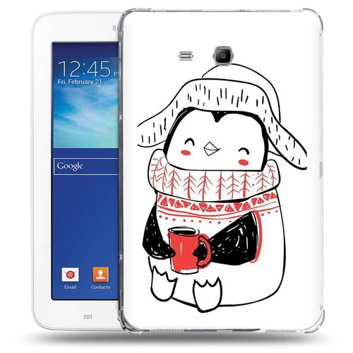 Чехол задняя-панель-накладка-бампер MyPads Милый пингвин для Samsung Galaxy Tab 3 Lite 7.0 SM-T110/T111 противоударный