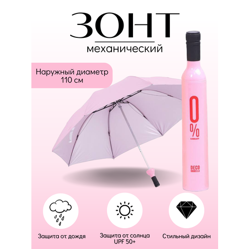 Смарт-зонт розовый, черный