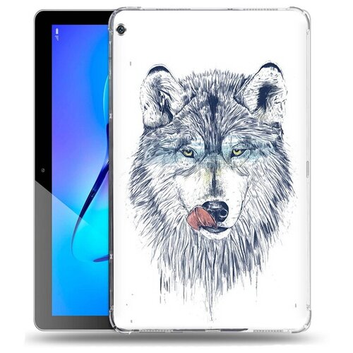 Чехол задняя-панель-накладка-бампер MyPads голодгый волк для Huawei MediaPad M3 Lite 10 Wi-Fi/ LTE (BAH-AL00/W09) противоударный