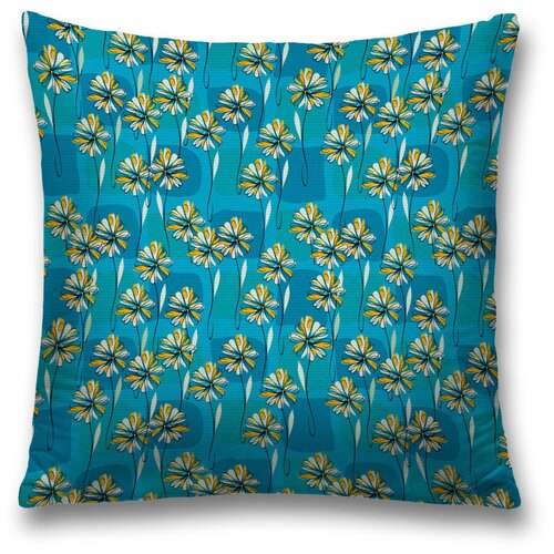 Наволочка декоративная на молнии, чехол на подушку JoyArty "Море из цветов" 45х45 см
