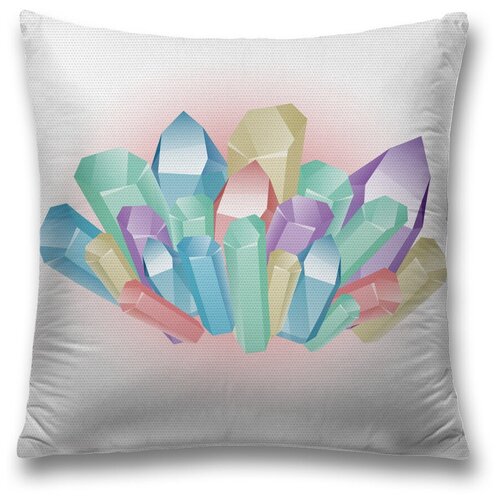 Наволочка декоративная на молнии, чехол на подушку JoyArty "Полигональные кристаллы" 45х45 см