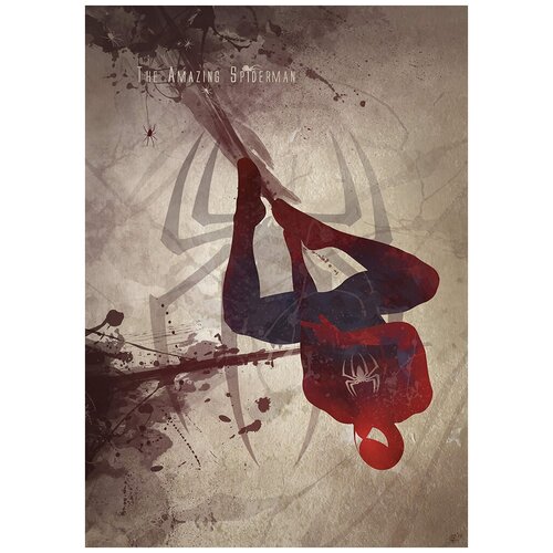 Интерьерный постер на стену картина для интерьера в подарок плакат фильма кинопостер кино "Spiderman" размера 40х50 см 400*500 мм репродукция в тубусе без рамы для декора комнаты офиса дома дизайна кухни спальни гостиной детской