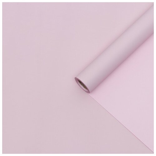 Плёнка матовая двухсторонняя , пастельная серия, 65 мкм пастельный, розовый, 0,5 x 10 м