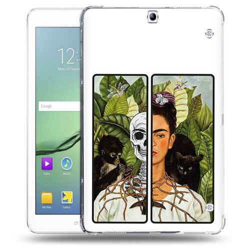 Чехол задняя-панель-накладка-бампер MyPads сдвоенная картинка девушка скелет для Samsung Galaxy Tab S2 9.7 SM-T810/T813/T815/T819 противоударный