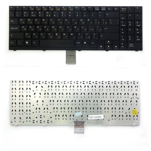 Клавиатура для ноутбука DNS 80-M557A0-280-1 Черная. Плоский Enter. Черная, без рамки.
