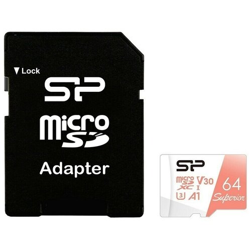 Карта памяти microSDXC 64Gb Silicon Power Superior SP064GBSTXDV3V20SP