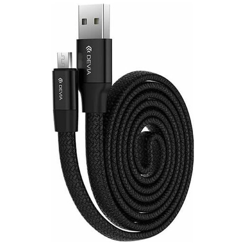Кабель USB-microUSB Devia Ring Y1, черный, 0,8 м