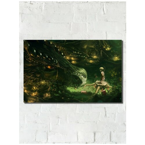 Картина интерьерная на дереве микс драконы фэнтези - 5115