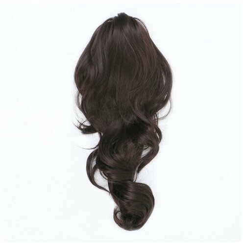 Хвост накладной, волнистый волос, на крабе, 40 см, 150 гр, цвет каштановый(#HTY4А)./В упаковке шт: 1