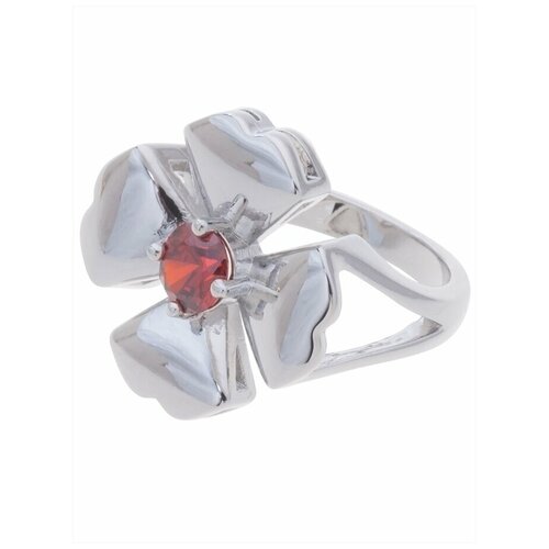 Кольцо помолвочное Lotus Jewelry, гранат, размер 17, красный