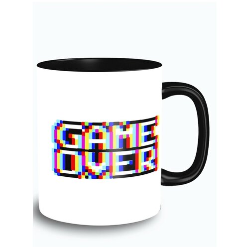Кружка черная мемы game over игра окончена - 10647