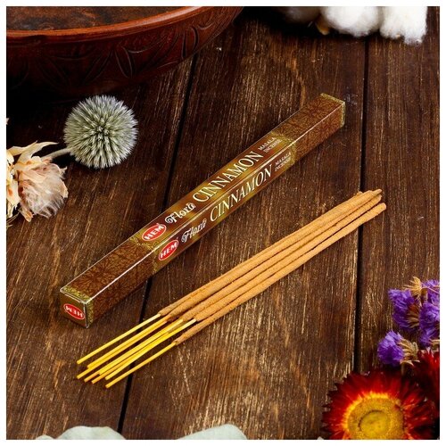 Благовония "HEM Flora Masala Cinnamon" (Корица), четырехгранник, 8 палочек (Комплект из 2 штук)
