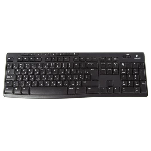 Беспроводная клавиатура Logitech K270 черный, английская/русская (ISO)