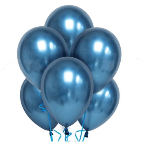 Воздушные шары (12/30см) "Хром" / Синий, 50шт