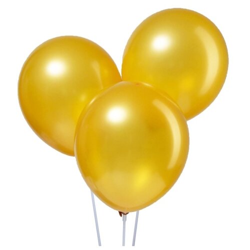 Набор воздушных шаров Leti металл, 10", золотой, 100 шт.