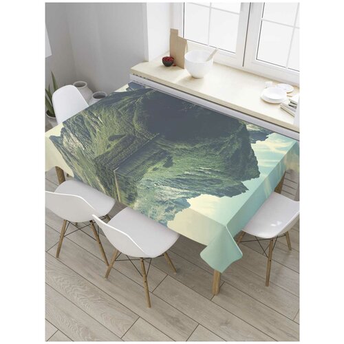 Скатерть прямоугольная JoyArty на кухонный стол "Горные стихи" из оксфорда, 120x145 см