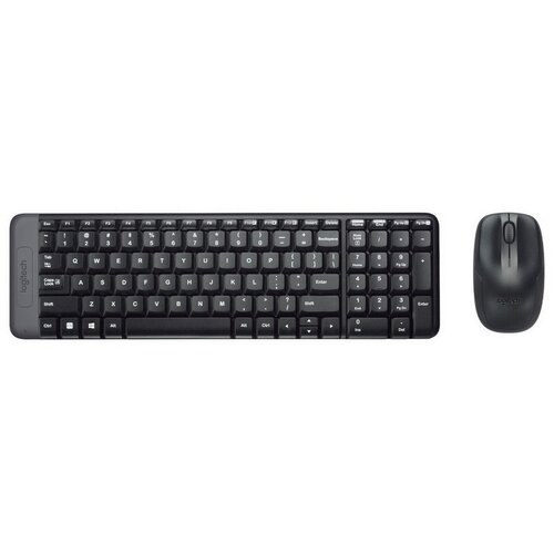 Комплект клавиатура + мышь Logitech Wireless Combo MK220, черный, только английская