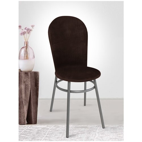Набор из 2-х чехлов на венские стулья с округлым сиденьем Бруклин коричневый