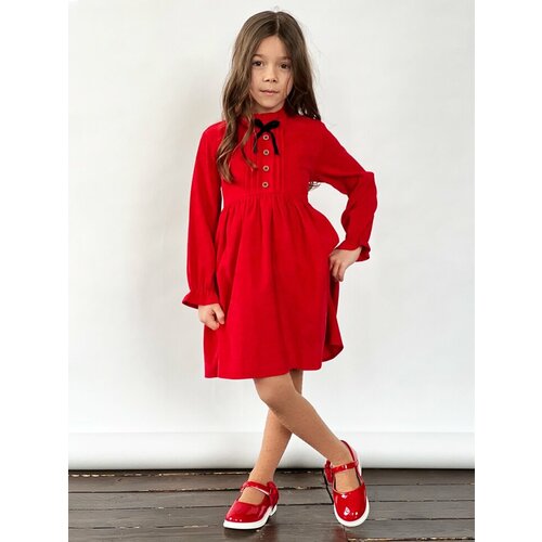 Платье Бушон, размер 140-146, красный
