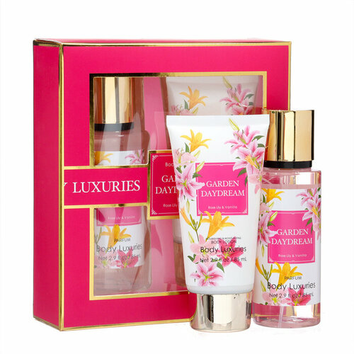 Подарочный набор Body Luxuries, аромат лилии и ванили: мист для тела 85 мл, лосьон 85 мл