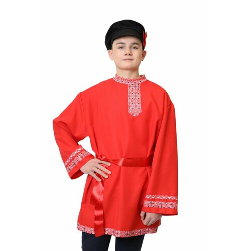 Русская народная рубаха мужская косоворотка красная
