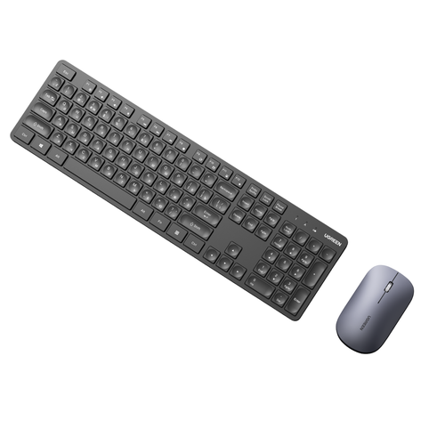 Комплект беспроводная клавиатура и беспроводная мышка UGREEN MK004 (15225) 2.4 GHz Wireless Keyboad 15219 and Mouse 90372 Set. Цвет: черный