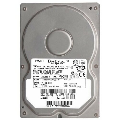 Жесткий диск Dell X0770 60Gb IDE 3,5" HDD