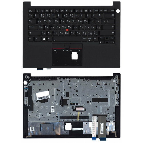 Клавиатура для ноутбука Lenovo ThinkPad E14 G2 черная с черным топкейсом, Ver.2