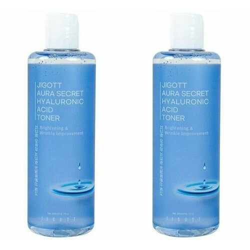 JIGOTT Тонер для лица глубокоувлажняющий с гиалуроновой кислотой Jigott Aura Secret Hyaluronic Acid Toner 300 мл - 2 штуки