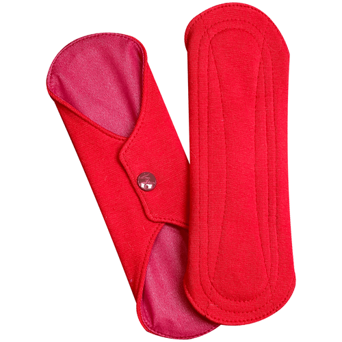 Прокладки гигиенические женские для менструации многоразовые Mamalino, цвет красный, размер Мини, набор 2 шт