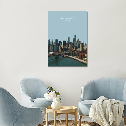 Интерьерная картина на холсте - Манхэттен Нью-Йорк 20х30
