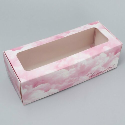 Коробка для кондитерских изделий с окном «Сладкая вата», 26 х 10 х 8 см