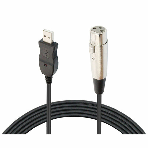 Кабель микрофонный переходник адаптер XLR (F) - USB (M) 3м