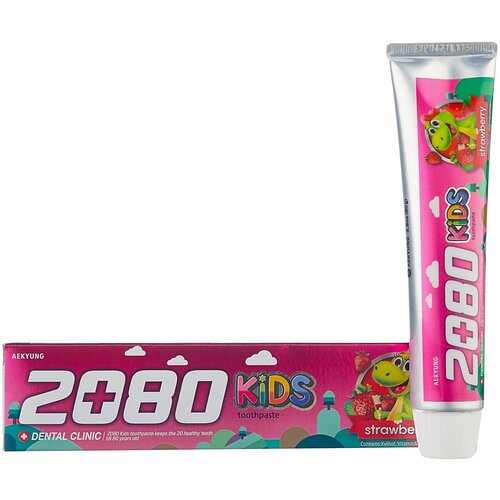 Зубная паста Dental Clinic 2080 Kids Strawberry 2+, 80 мл, 80 г, фиолетовый