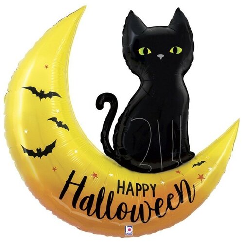 Шар фольгированный 41" «Чёрная кошка на Хеллоуин», фигура, 1 шт.