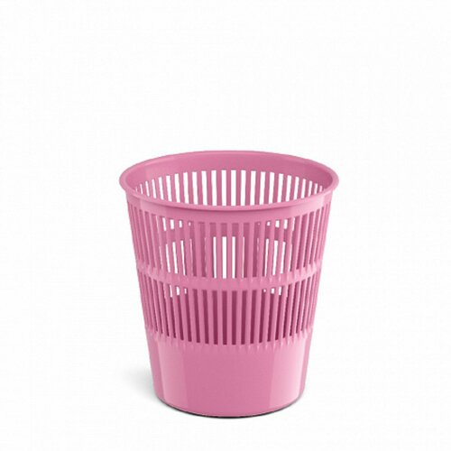 Корзина для бумаг и мусора Pastel, 9 литров, пластик, сетчатая, розовая