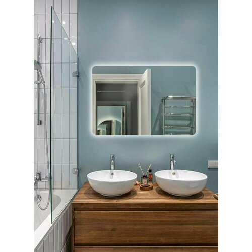 Зеркало для ванной Prisma 100*120 прямоугольное горизонтальное "парящее" с нейтральной LED-подсветкой