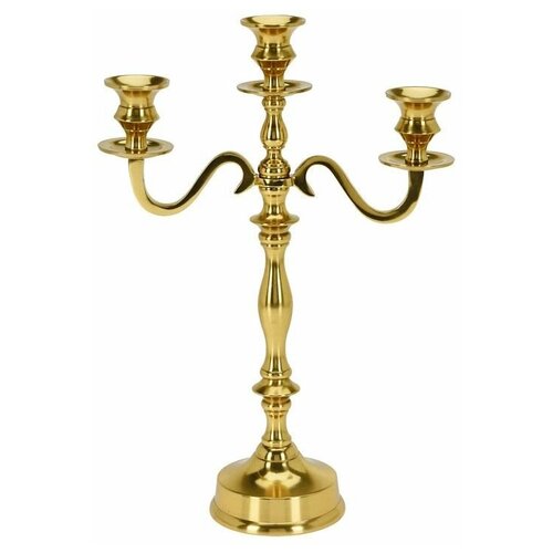Канделябр брилларе, под 3 свечи, золотой, 39 см, Koopman International A06931940