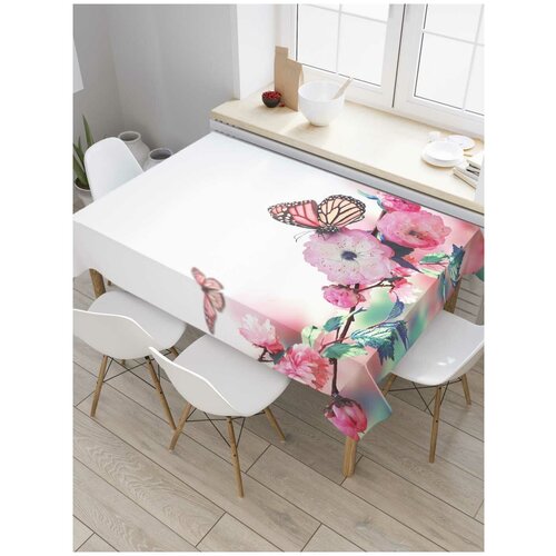Скатерть прямоугольная JoyArty на кухонный стол "Пить нектар" из оксфорда, 180x145 см