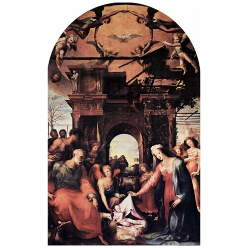 Репродукция на холсте Рождество Христово (Nativity) Беккафуми Доменико 40см. x 64см.