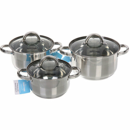 Набор посуды из нержавеющей стали EMMA 3 предмета (3 кастрюли 1,9л, 2,7л, 3,6л), DH14-3