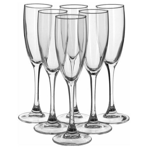 Набор бокалов Luminarc Signature для шампанского H8161, 170 мл, 6 шт., прозрачный