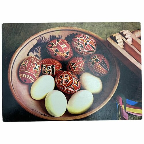 Почтовая открытка "Пасхальные яйца" XX век, Чехия